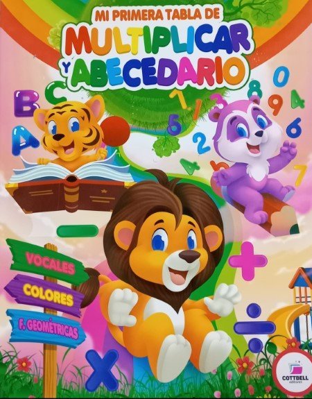 Mi primera tabla de multiplicar y abecedario. Vocales, colores, figuras ...