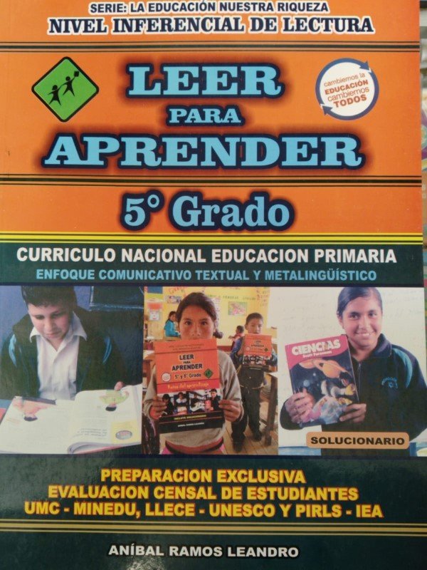 Leer para aprender 5to grado. CNE | Honorio
